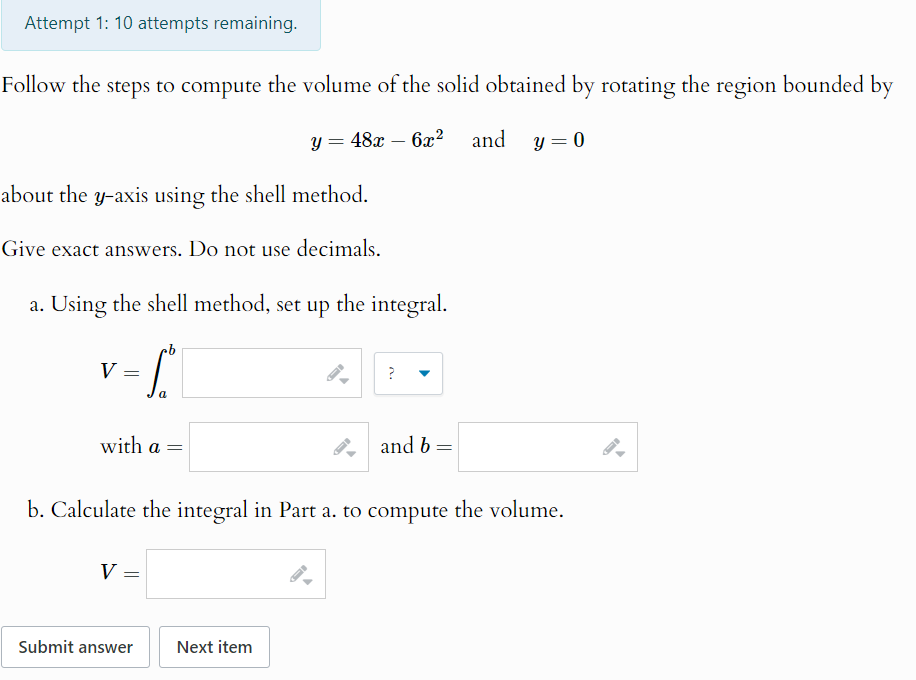 Solved Attempt 1: 10 ﻿attempts remaining.Follow the steps to | Chegg.com