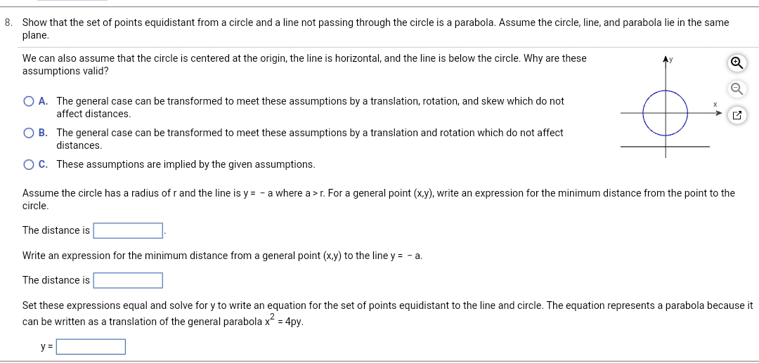 Solved 8. Show that the set of points equidistant from a | Chegg.com