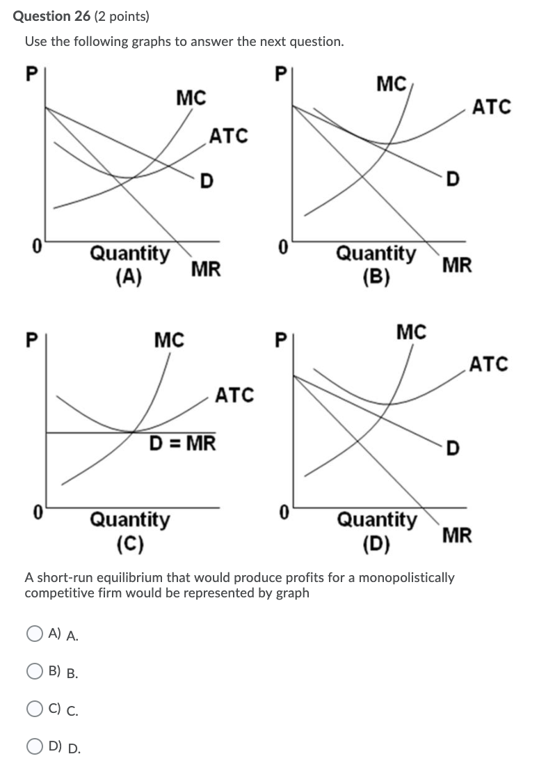 Solved Question 26 (2 points) Use the following graphs to | Chegg.com