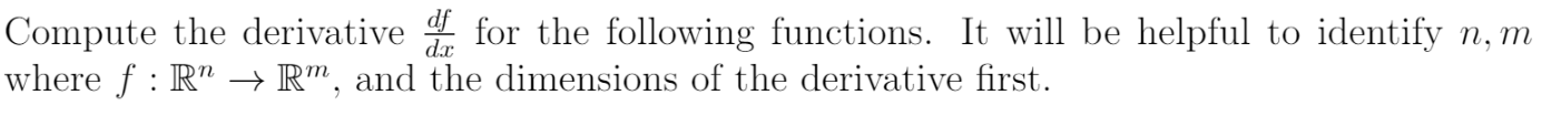 Solved Computing derivative for functions. Please identify | Chegg.com