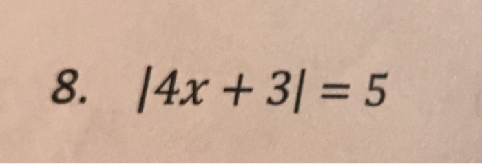 Solved 8. 14x + 31 = 5 | Chegg.com