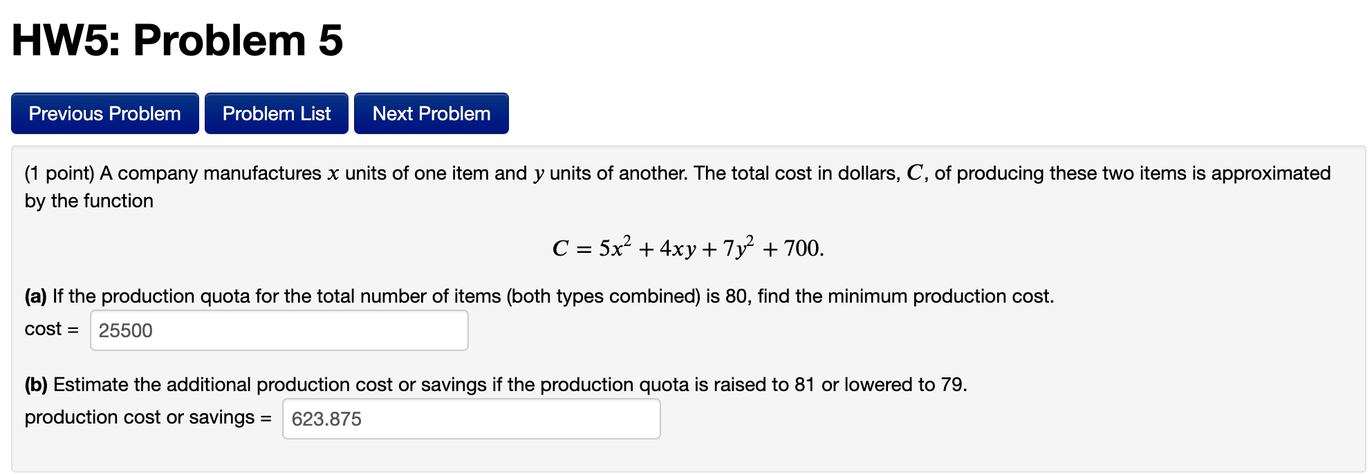 Solved HW5: Problem 5 Previous Problem Problem List Next | Chegg.com