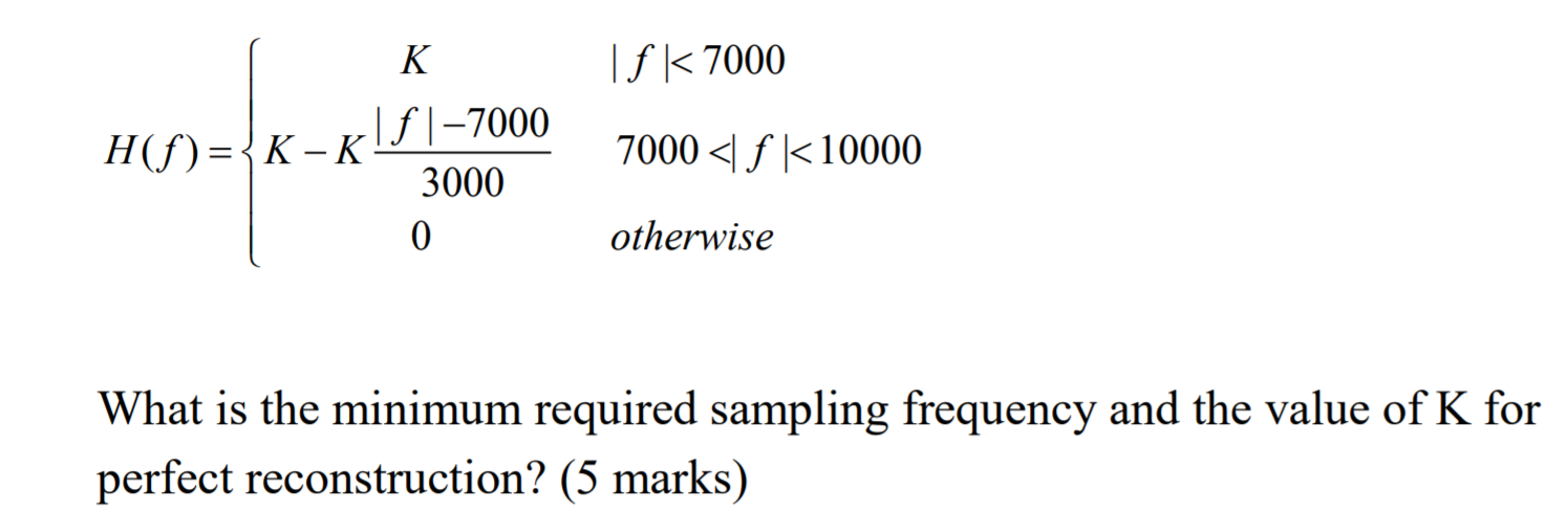 Solved 3. For a lowpass signal with a bandwidth of 6000 Hz, | Chegg.com