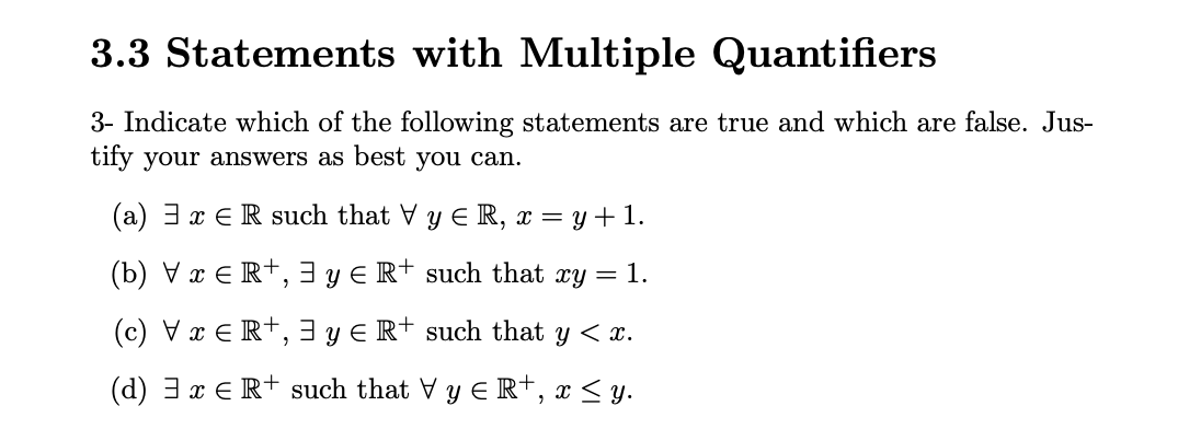 Solved 33 Statements With Multiple Quantifiers 3 Indicate 