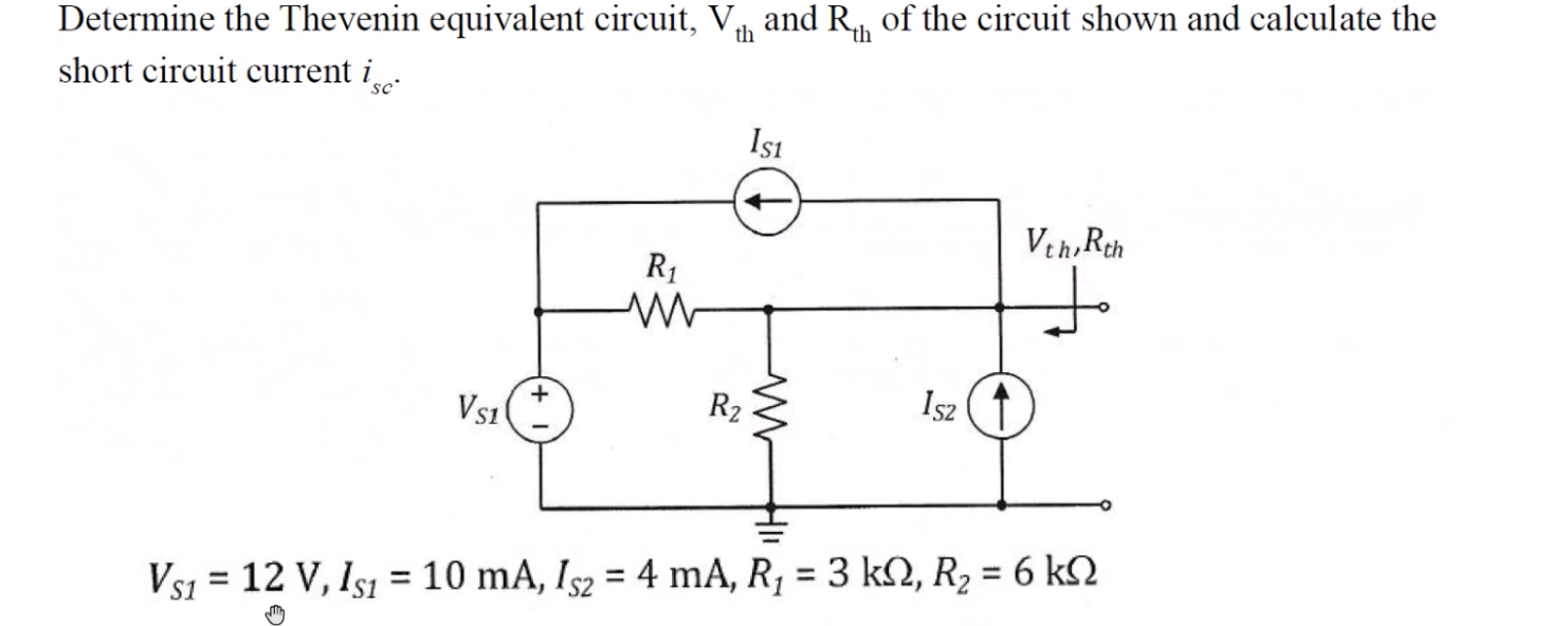 Solved Determine the Thevenin equivalent circuit, Vth and | Chegg.com