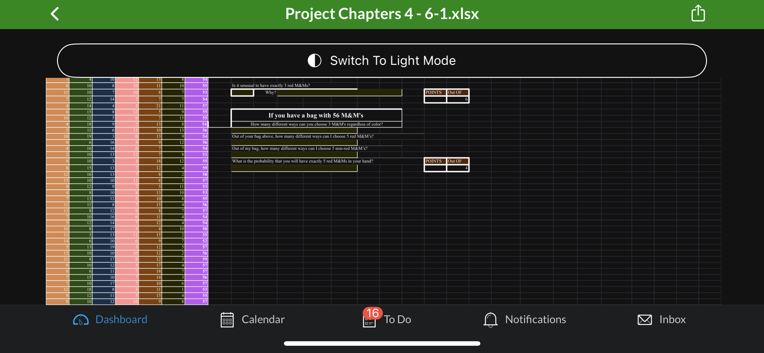 Project Chapters 4 - 6-1.xIsx Switch To Light | Chegg.com