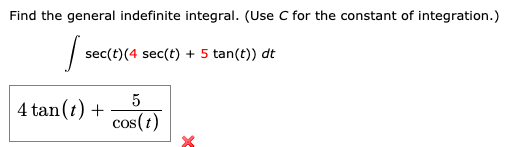 Solved Find the general indefinite integral. (Use C for the | Chegg.com
