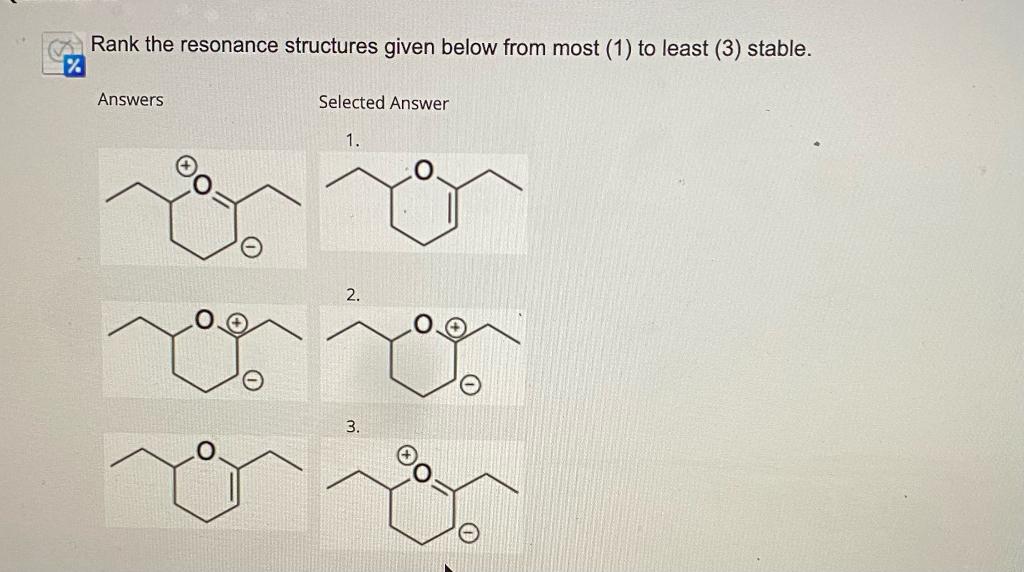 Solved Rank the resonance structures given below from most | Chegg.com