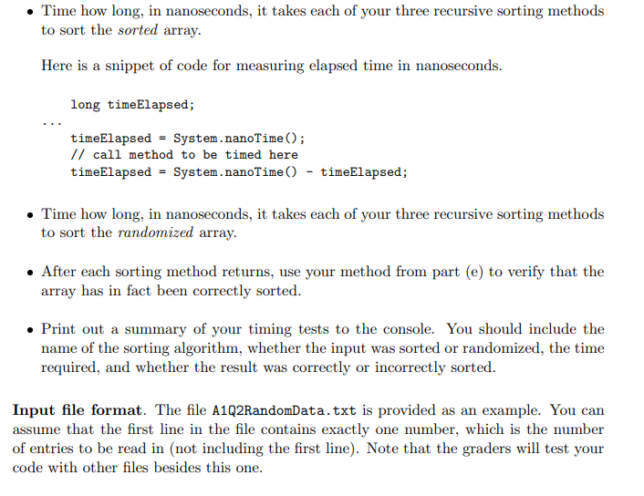Solved 2. Sorting [15 marks]. The following parts are | Chegg.com