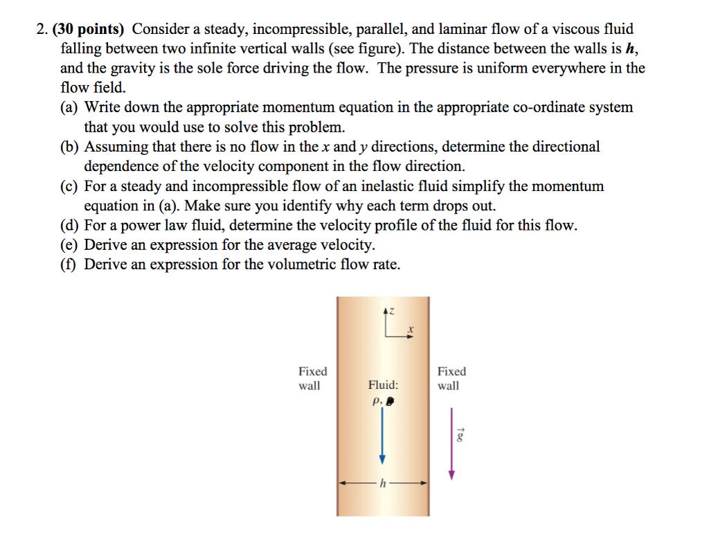 Solved 2. (30 points) Consider a steady, incompressible, | Chegg.com