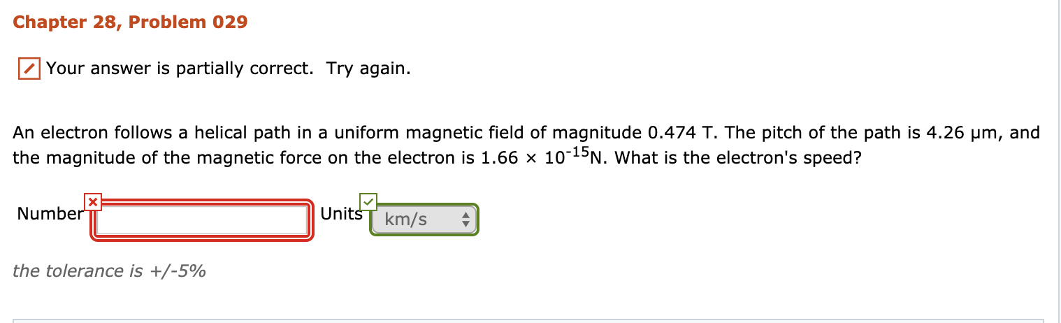 Solved Chapter 28, Problem 029 Your answer is partially | Chegg.com