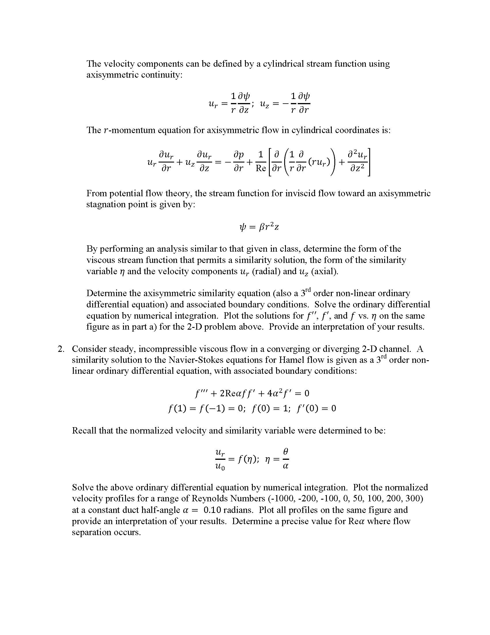 Solved The velocity components can be defined by a | Chegg.com