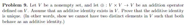Solved Problem 9 Let V Be A Nonempty Set And Let ⊕v×v→v 
