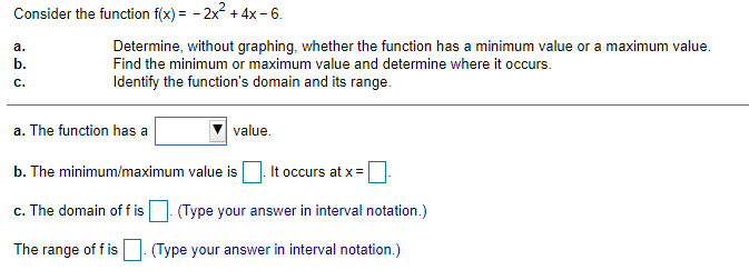 Solved ن د نه Consider the function f(x) = - 2x2 + 4x-6. | Chegg.com