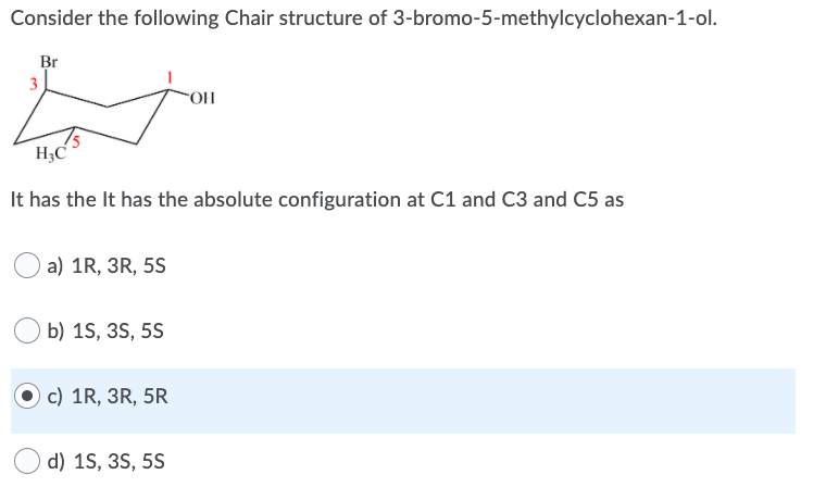 Solved Consider the following Chair structure of | Chegg.com