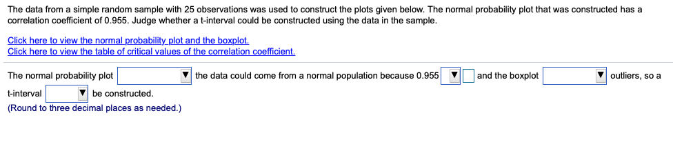Solved The normal probability plot [ Suggests / Does not | Chegg.com