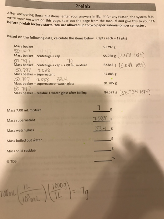 Solved Prelab answering these questions, enter your answers | Chegg.com
