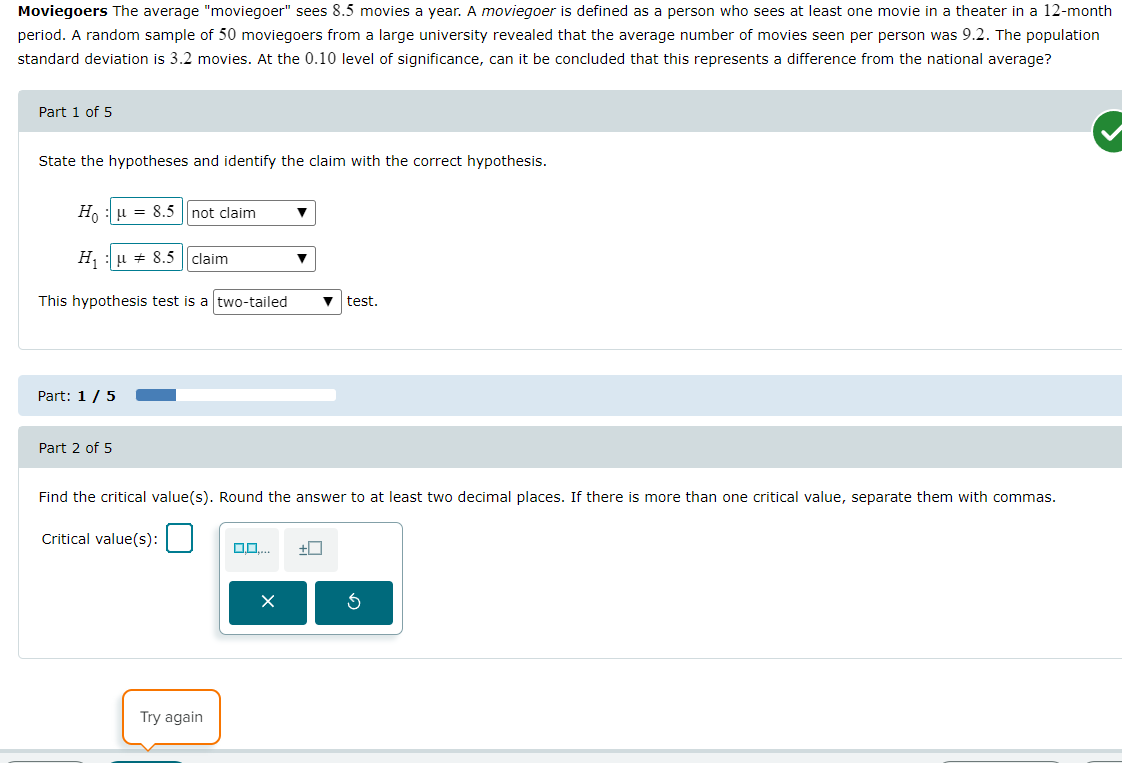 Solved Moviegoers The average "moviegoer" sees 8.5 ﻿movies a | Chegg.com