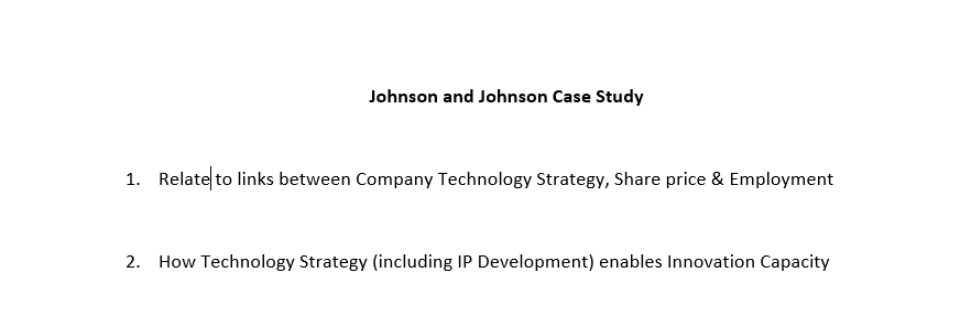 Solved Johnson and Johnson Case Study 1. Relate to links | Chegg.com