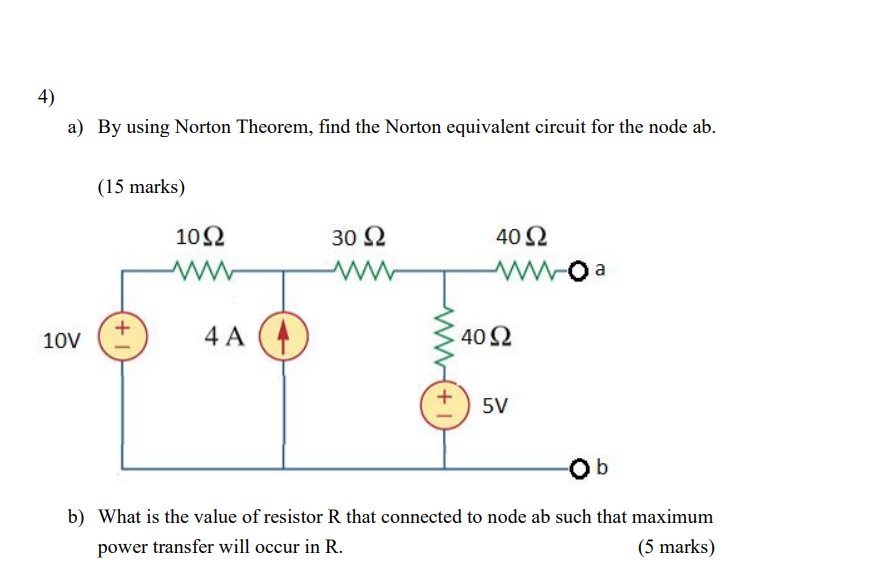 Solved a) By using Norton Theorem, find the Norton | Chegg.com