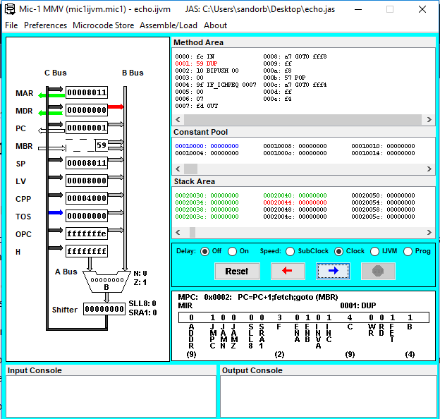 Solved Mic-1 MMV (miclijvm.mic1) - echo.ijvm JAS: | Chegg.com