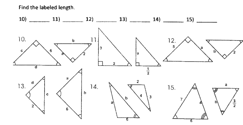 Solved Find the labeled length. 10) 11) 12) 13) 14) 15) 10. | Chegg.com