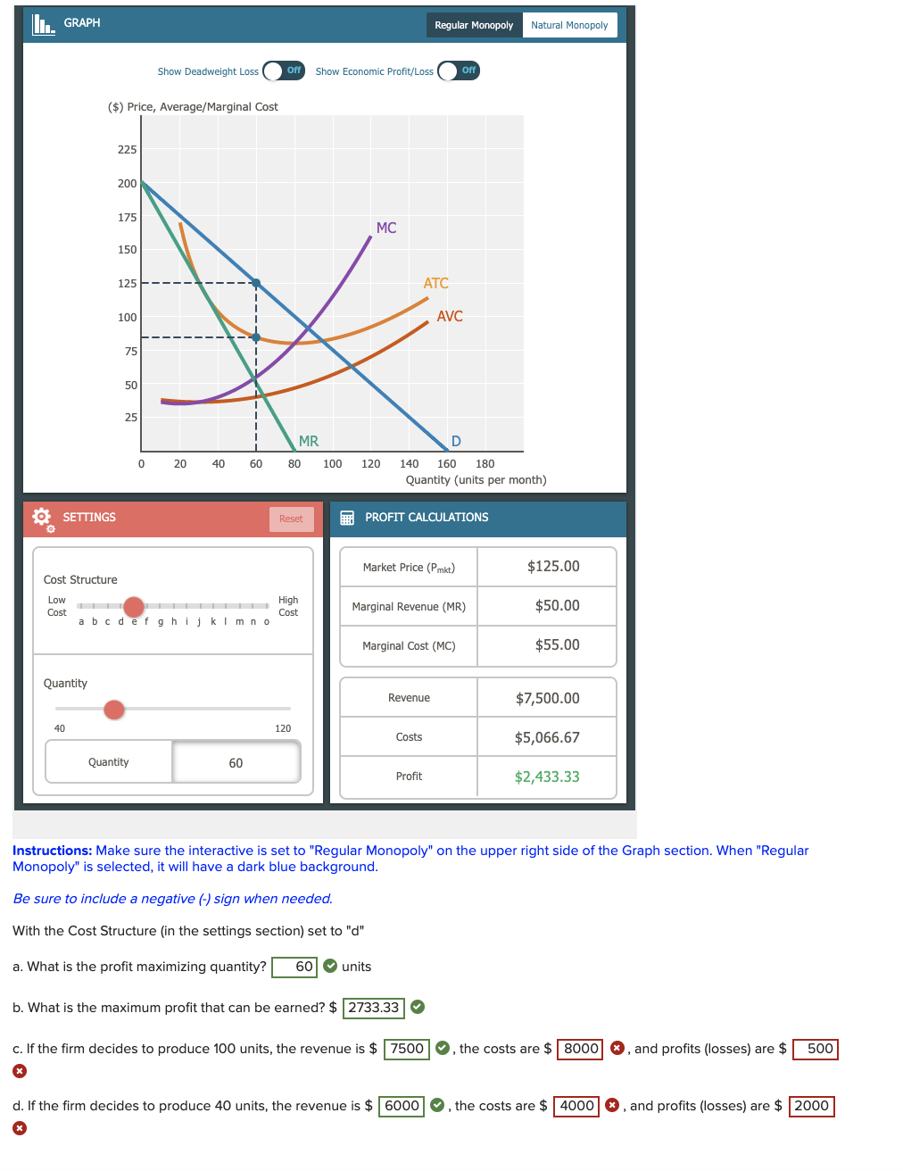 LL. GRAPH Regular Monopoly Natural Monopoly Show | Chegg.com