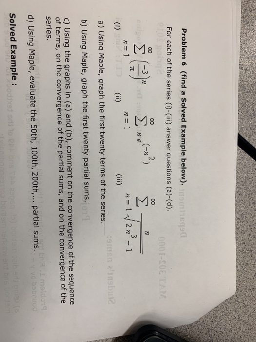 Problem 6 Find A Solved Example Below For Each Of