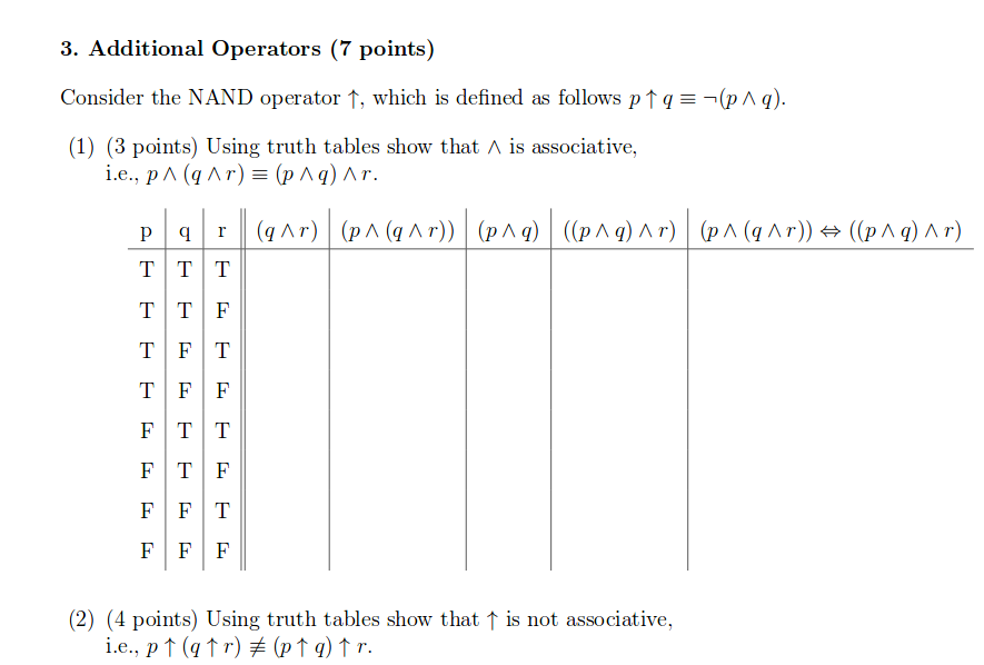 Solved 3. Additional Operators (7 points) Consider the NAND | Chegg.com