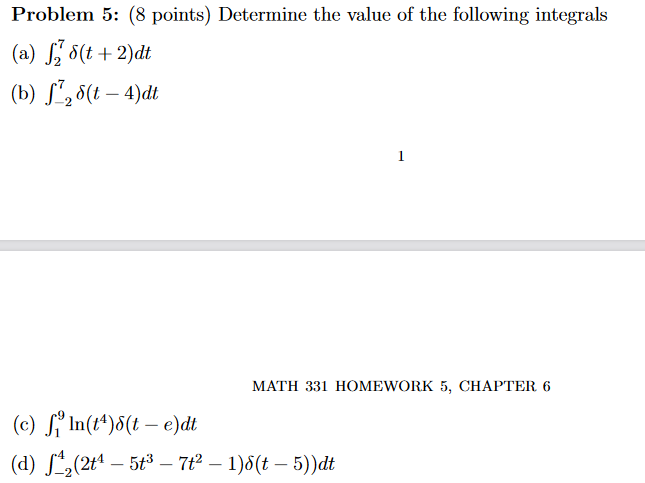 Solved Problem 5: (8 points) Determine the value of the | Chegg.com