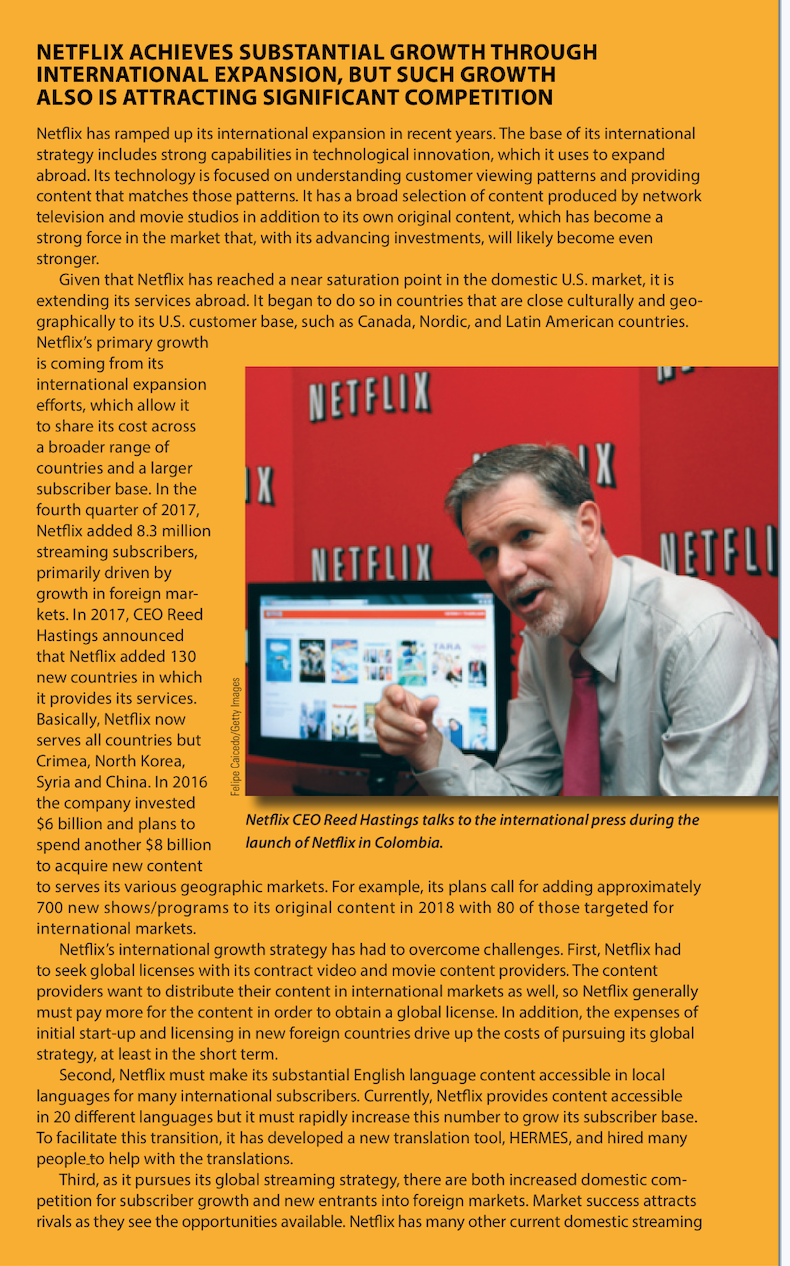 Solved NETFLIX ACHIEVES SUBSTANTIAL GROWTH THROUGH | Chegg.com