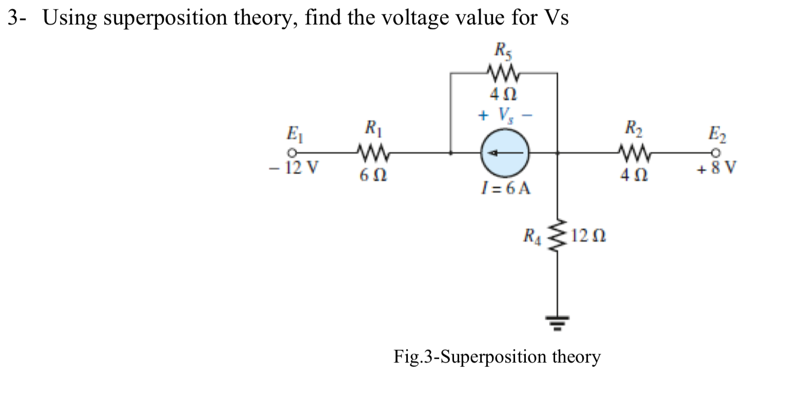 Solved Using superposition theory, find the voltage value | Chegg.com