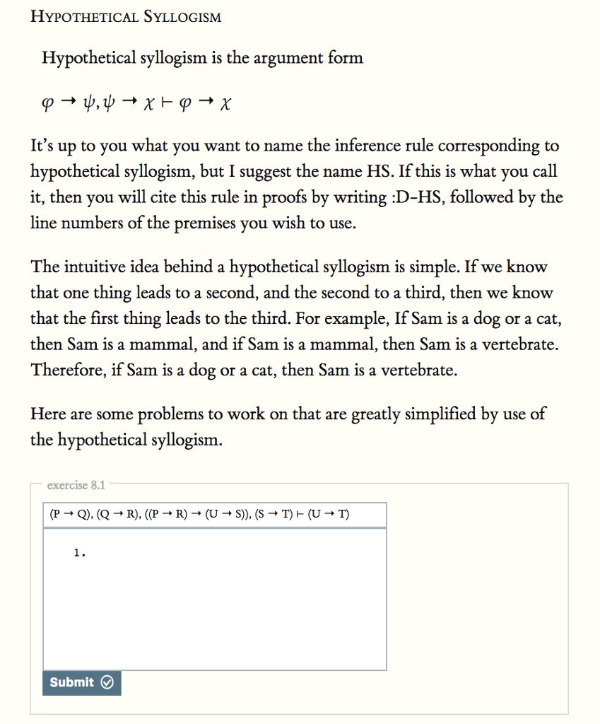 Solved HYPOTHETICAL SYLLoGISM Hypothetical syllogism is the | Chegg.com