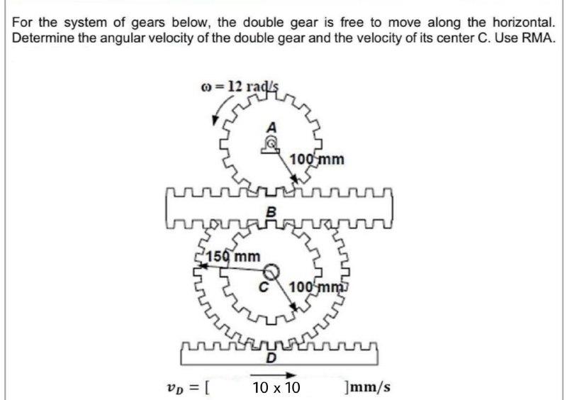 Solved For the system of gears below, the double gear is | Chegg.com