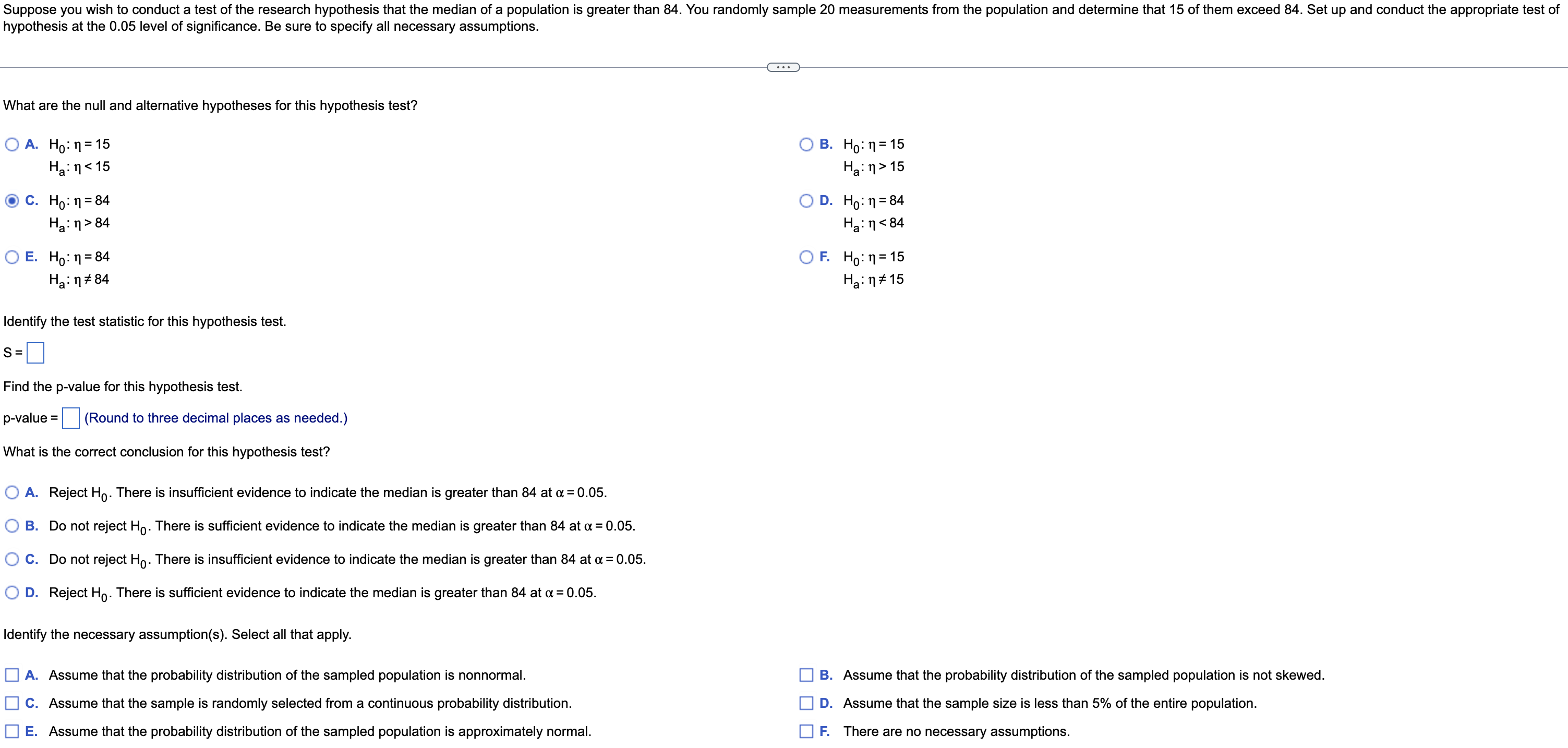 Solved hypothesis at the 0.05 ﻿level of significance. Be | Chegg.com