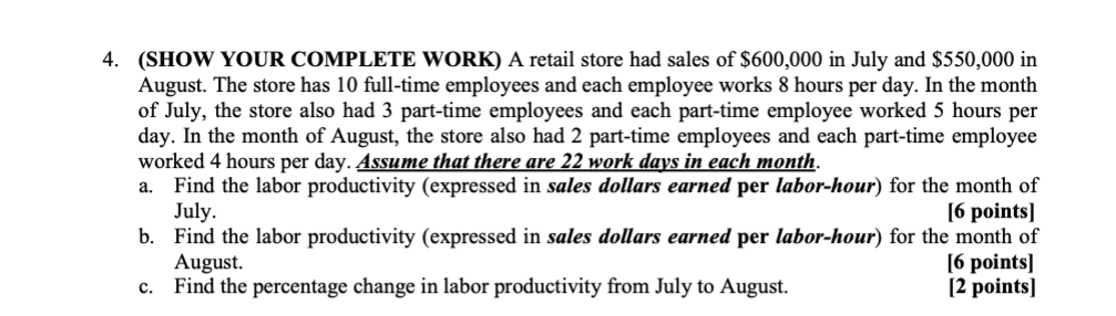 Solved 2. (SHOW YOUR COMPLETE WORK) A company reports the | Chegg.com