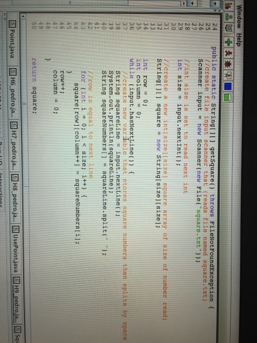 Solved I get error out of bounds on line 44 on this method. | Chegg.com