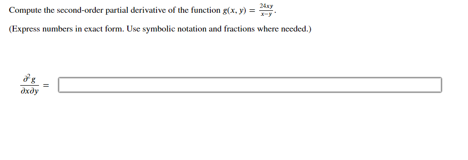 Solved Compute the second-order partial derivative of the | Chegg.com