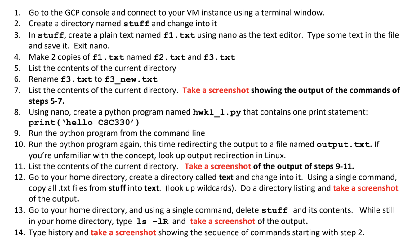 Solved 1. Go to the GCP console and connect to your VM | Chegg.com