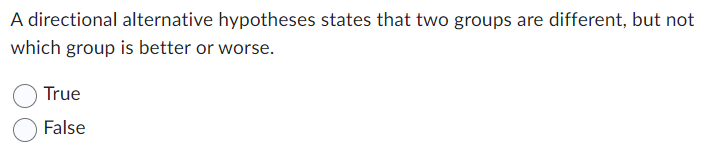 Solved A directional alternative hypotheses states that two | Chegg.com