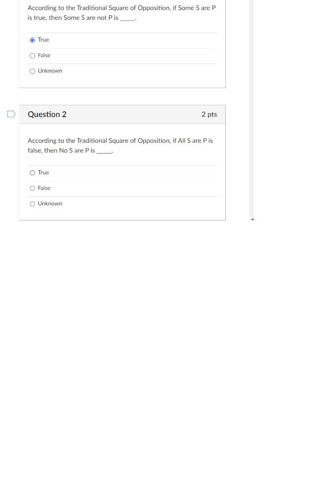 Solved According to the Traditional Square of Opposition, if | Chegg.com
