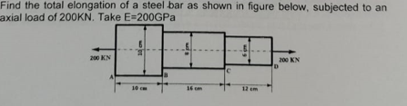 Solved Find the total elongation of a steel bar as shown in | Chegg.com