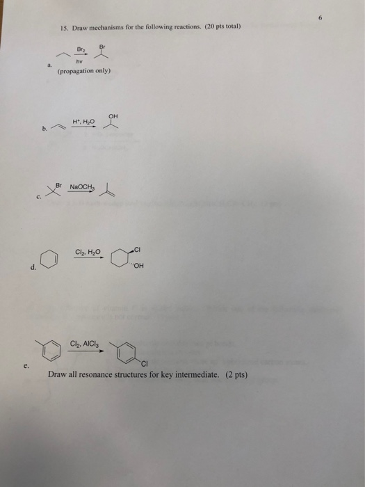 Solved Draw mechanisms for the following reactions. (20 pts | Chegg.com