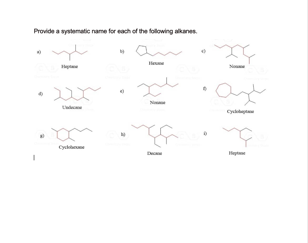 Solved Provide a systematic name for each of the following | Chegg.com