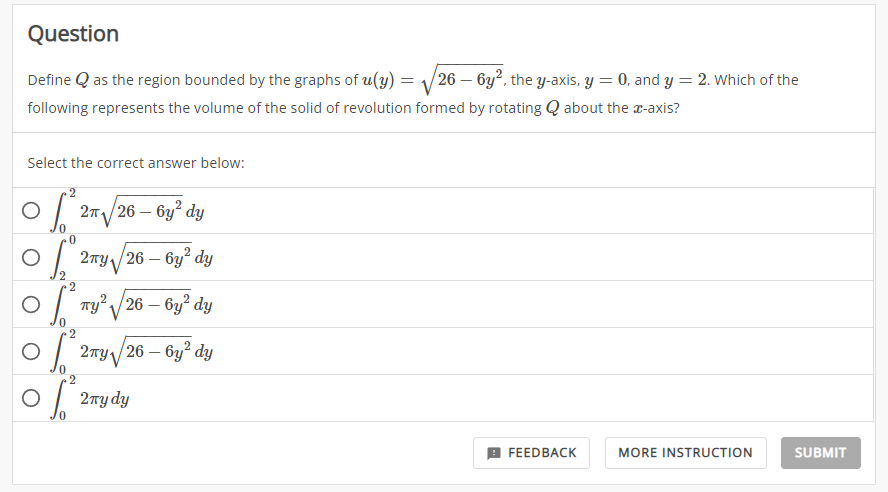 Solved Define Q as the region bounded by the graphs of | Chegg.com