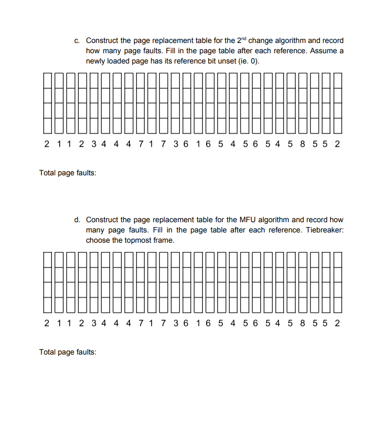 Solved 3. (20 pts) Consider the following page frame tables | Chegg.com