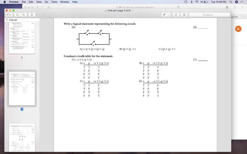 Solved Write a logical statement representing the following | Chegg.com