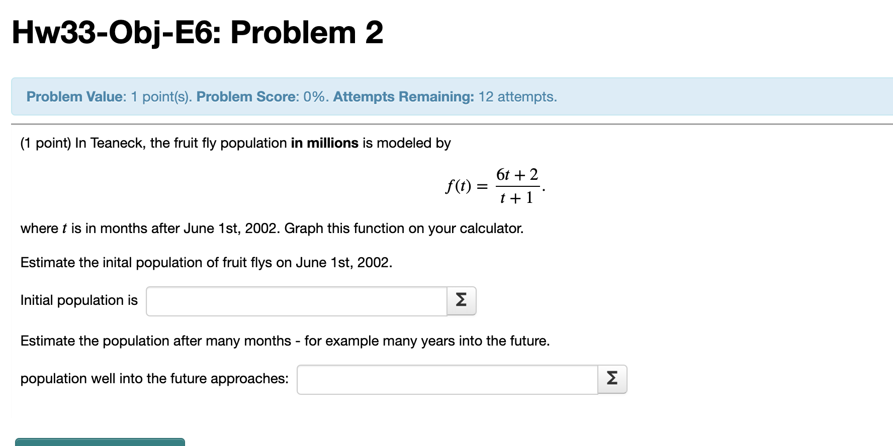 Solved Hw33-Obj-E6: Problem 2 Problem Value: 1 point(s). | Chegg.com