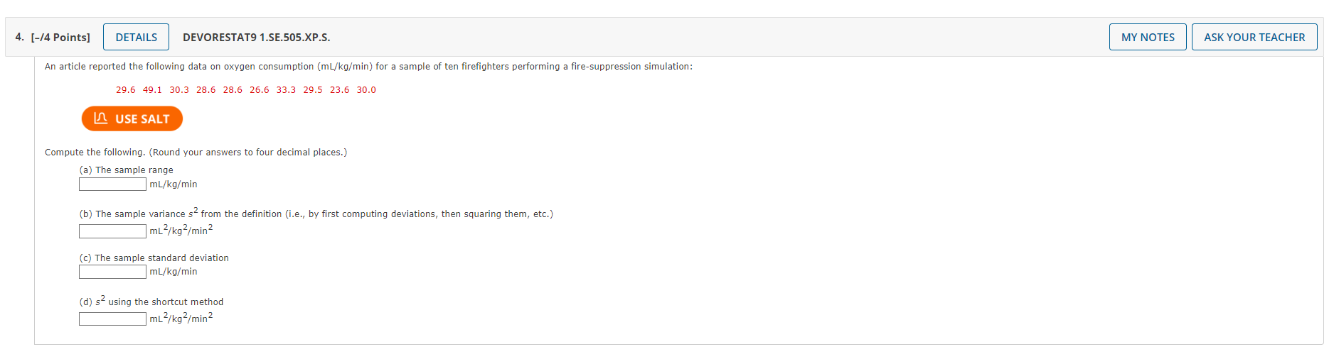 Solved An article reported the following data on oxygen | Chegg.com