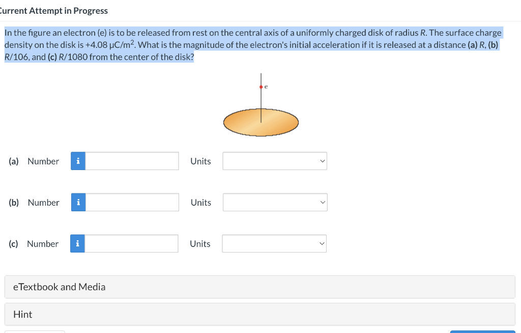 Solved Current Attempt in Progress In the figure an electron | Chegg.com